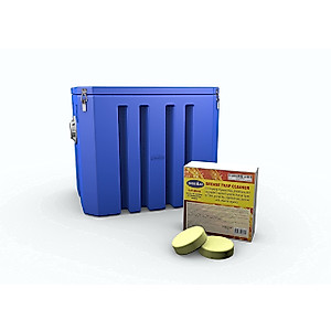 Grease Trap + Grease Trap Cleaner - Grease Interceptor 10 GPM - Grease Traps For Restaurants + Grease Trap Tablets 12 pcs - 20 Lb Grease Trap Interceptor - Plastic Under Sink Grease Trap