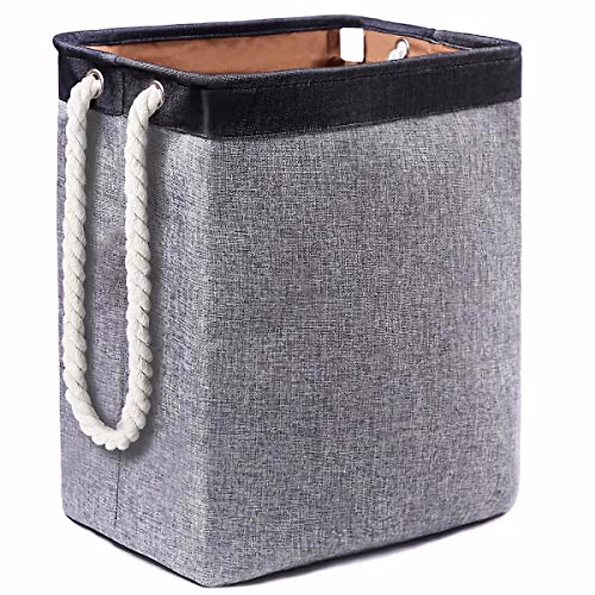 JYHJ Laundry Hamper with Handles Hampers for Laundry Foldable Fabric Laundry Basket Built-in Lining with Detachable Brackets for Bathroom Clothing Washing Storage, Grey