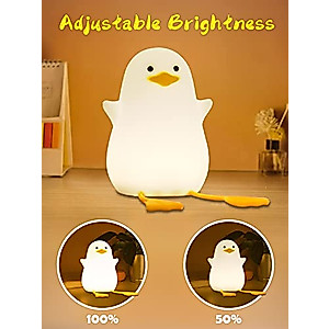 Ammonite Nursery Night Light, Cute Silicone Duck Lamp for Kids, Soft Silicone Kids Nursery Nightlight USB LED Touch Lamp Kids Bedroom Decor as Xmas Birthday Gifts for Boys Girls