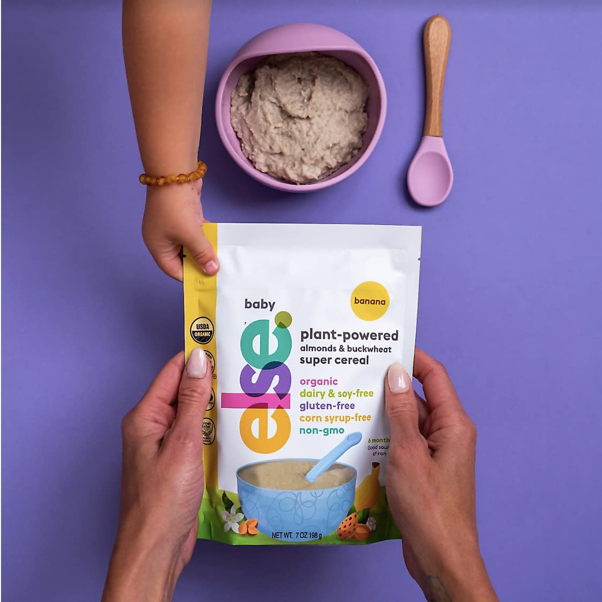Else Nutrition Super Cereal For Babies 6 mo+, Made With Real Whole Plants for a Nutritionally Balanced meal, with gluten free carbs and plant protein (Vanilla, Single)
