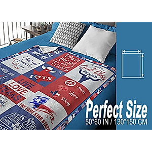 Shanfeirui Texas Themed Blanket - 50" X 60" - Featuring Longhorns - Ultra Soft Throw for Men, Women, Girls and Boys - Ideal Gift for Birthdays and Special Occasions - by Texas Gifts and Souvenirs.