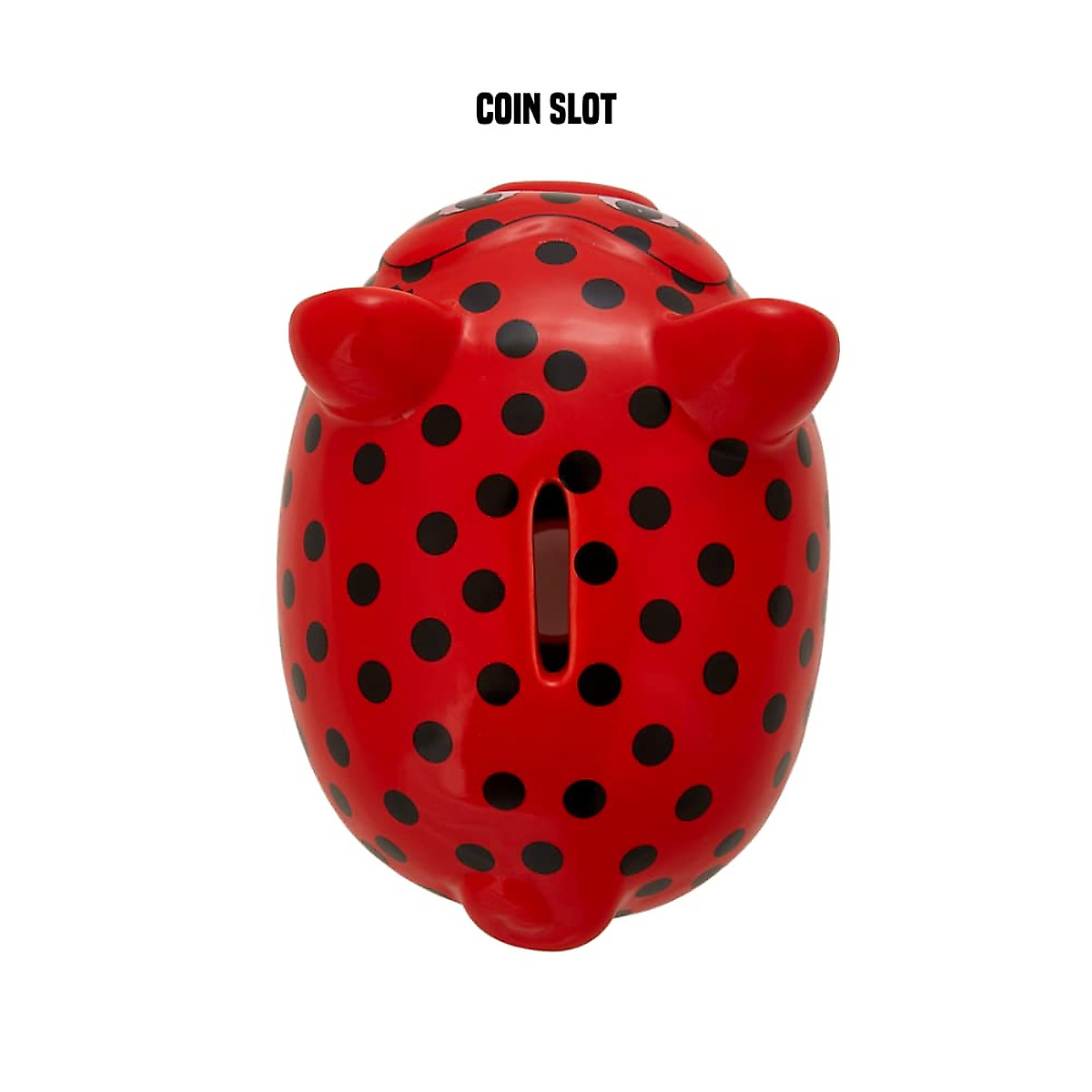 Miraculous Ladybug Piggy Bank for Girls – Kids’ Ceramic Coin Bank, Red