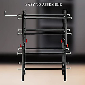 LNYZQUS 4-Tier Expandable Shoe Rack,Stackable Sturdy Shoe Shelf Shoes Stand,Metal Slim Closet Shoe Racks Organizer Adjustable Long Sneaker Rack For Closet Entryway-Black