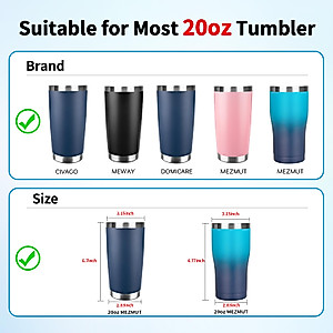 MEZMUT 20oz Tumbler Replacement Lids, 2 Pack Tumbler Lid Replacement Spill Proof Splash Resistant Lids, Coffee Mug Covers Replacement Lid for Mouth Stainless Steel Tumblers Cup(Black)