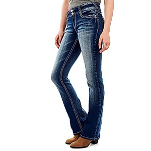 WallFlower Women's Luscious Curvy Bootcut Mid-Rise Insta Stretch Juniors Jeans (Standard and Plus, Jenna, 20 Plus