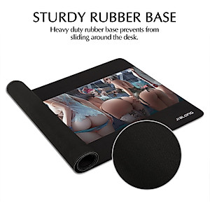 JIALONG Extended Gaming Mouse Pad Large Size 900x400mm Office Desk Pad Mat with Stitched Edges for PC Laptop Computer (9040 Grils)