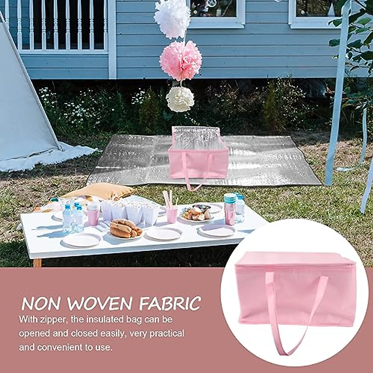 iplusmile Insulated Food Delivery Bag Insulated Grocery Bag Cooler Bag Drink Carriers Beverages Grocery Pizza Commercial Quality Hot and Cold