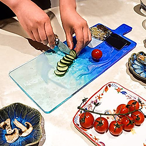 RESIN GO Handle Tray Silicone Molds, Rectangle Cutlery Tableware Serving Plate Epoxy Resin Silicone Molds, Cheese Hilt Handle Moldes for Knife Fork, Handmade Making Tools for Dinnerware Decoration