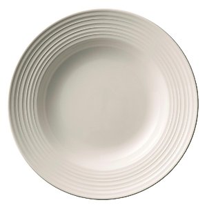 Belleek Pottery Ripple Pasta Bowls (Set of 4), Ceramic White, 25.4 x 25.4 x 4.5 cm