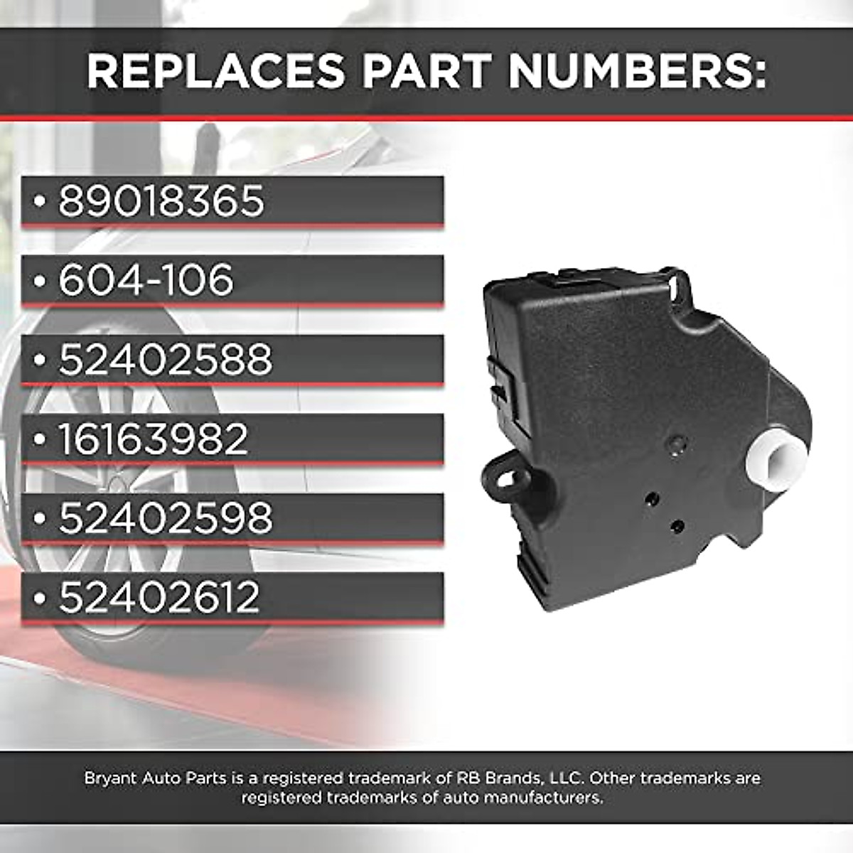 HVAC Blend Door Actuator 604-106 52402588 15-72971 89018365 Compatible with Chevy GMC GM Cadillac Chevrolet 1994-2014, Silverado 1500, Tahoe, Sierra, Yukon Temperature Control Heater Air Door Actuator