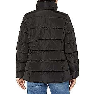 Tommy Hilfiger Women Zip Up Short Puffer Jacket, Black, Large