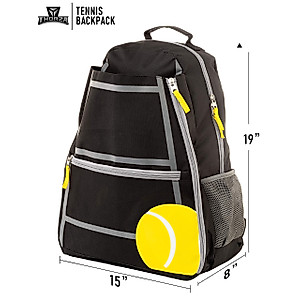 Thorza Tennis Racket Bag – Lightweight Tennis Backpack Stores 2 Racket, Balls, and Sports Gear – Tennis Racket Holder for Men and Women – Backpack Only