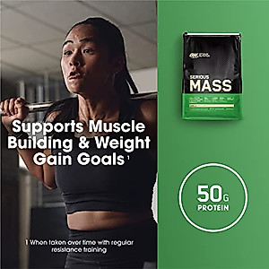 Optimum Nutrition Serious Mass Weight Gainer Protein Powder Vitamin C Zinc and Vitamin D for Immune Support Vanilla 12 Pound (Packaging May Vary)