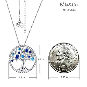 Birthday Gifts for Wife Mum Tree of Life Necklace Women September Birthstone Blue Sapphire Necklace for Her Fine Jewelry