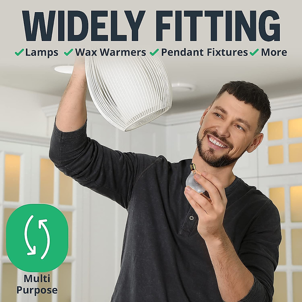 Sterl Lighting G16.5 E12 Candelabra Bulbs - 25W, 120V, for Scentsy Warmers, Incandescent, 2700K Warm White, Clear, 170Lm - 4 Pack