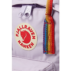 Fjällräven Kånken Rainbow Sling Bag - Vinyl Construction - Zipper Closure - Carry Handles - Polyamide Lining Pastel Lavender/Rainbow One Size One Size