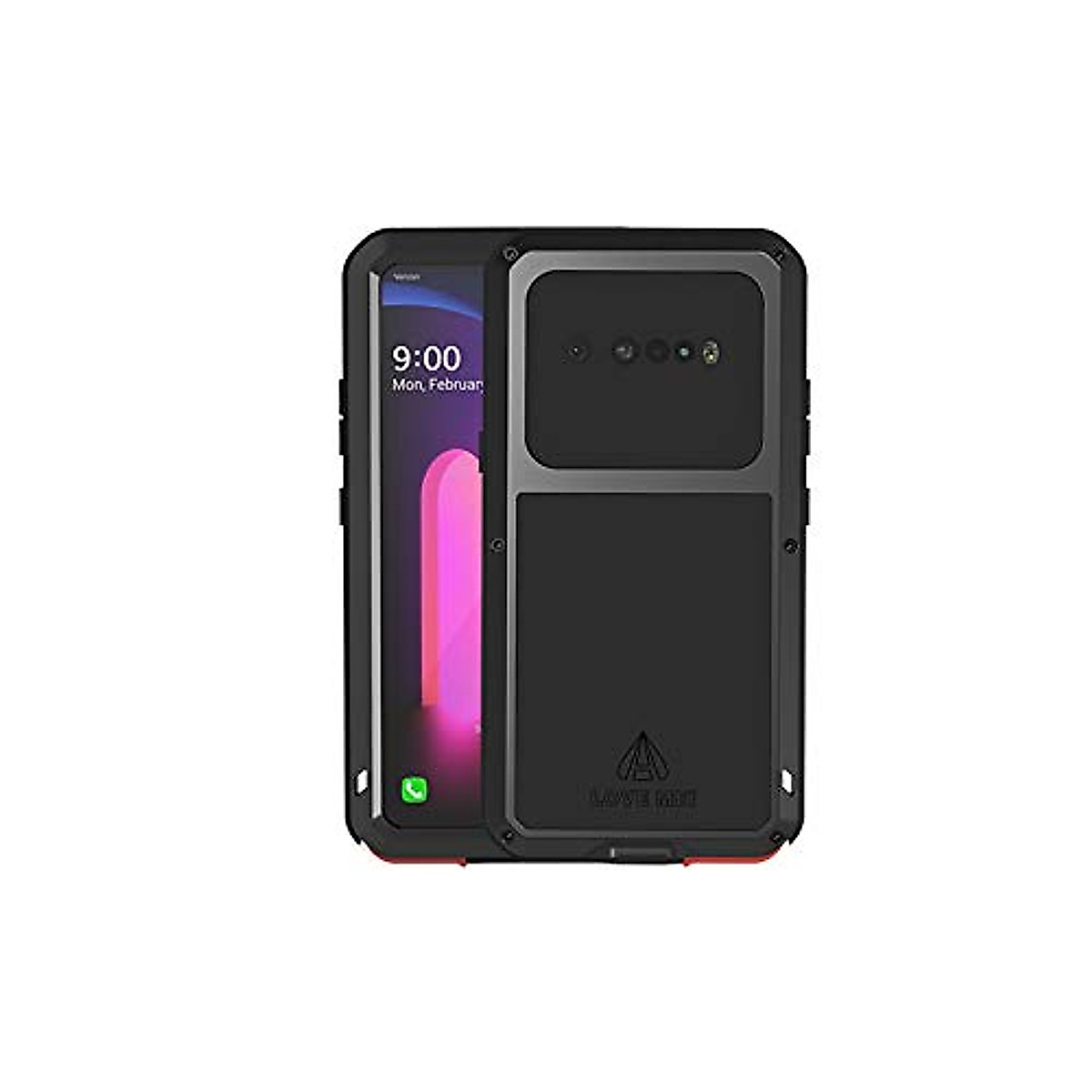 LOVE MEI Metal Case for LG V60/LG V60 ThinQ, Heavy Duty Robust Military Bumper Aluminum Metal Case Dustproof Shockproof Splashproof Full Body Protection Case Cover with Tempered Glass (Black)