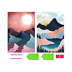 5D Diamond Painting Kits for Adults (2 Pack) - DIY Diamond Art Kits Crafts for Adults - Diamond Paintings Full Round Drill - Diamond Art for Adults Abstract Landscapes (12x16 Inch, 30x40 cm)