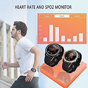 GAMSARO Smart Watch(Answer/Make Call), Fitness Tracker for Men Women Compatible with iPhone Android Phone,1.32 HD Full Touch Display Smartwatch with Heart Rate Monitor, Sleep and Step Tracking