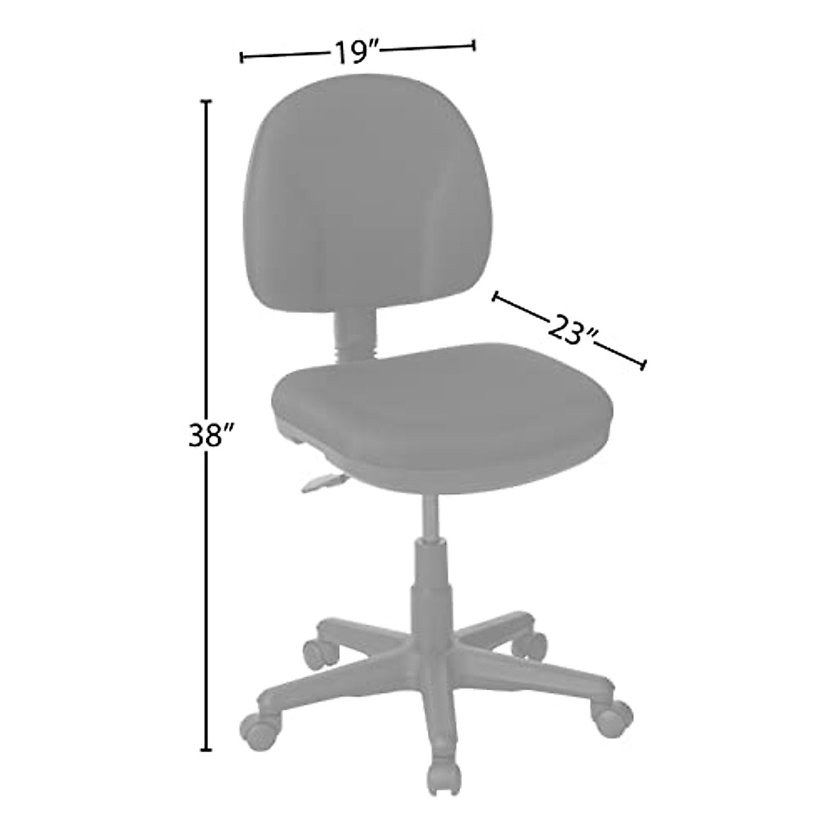 Office Star Pneumatic Sculptured Office Task Chair with Thick Padded Seat and Built-in Lumbar Support, Black