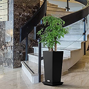 Elevens Outdoor Planter Larger Flower Pots Indoor Taper Garden V-Shape Tall Planters 27 inches Garden Pots Planter - Black（2 Packs）