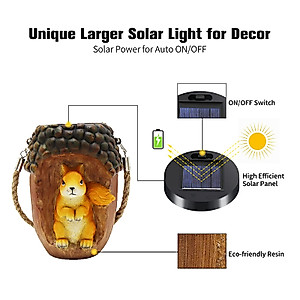 Solar Light Hanging Outdoor Garden Decor Lantern - Waterproof Auto on/Off Decorative LED Light for Garden Patio Yard Porch Outside Decoration nut-Yellow