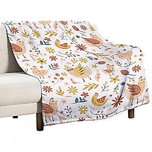 Chicken Blanket Gifts, 40"x50" Funny Throw Blanket for Kids Adults, Lightweight, Plush, Soft, Cozy, Warm, Flannel Blankets for Bed Couch
