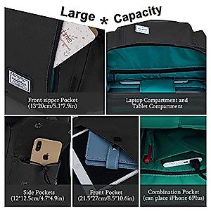 Wind Took Laptop Backpack for Women leisure Bookbag Travelbag Work College Charging Port Suits 15 Inch Computer Black Men