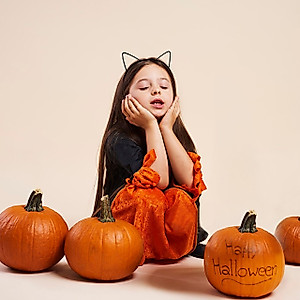 JGCWorker Black Cat Ears Headband for Women Girls, Halloween Cosplay Cat Costume Thick Plastic Wire Ears Headbands Hair Accessories for Adult Kids