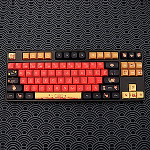 Squirrel Diary XDA Keycap 139 Keys Keycap Five-Sides Thermal for Mechanical 7U 6.25U Space XDA Profile Keycaps Cartoon Animal Theme 139-key Keycap Set for Gaming Keyboards