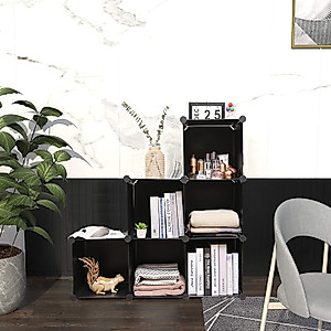 Upgraded 6 Cube Storage Organizer Shelf Storage Cubes Organizer Shelves with Hammer, DIY Shelf Organizer for Bedroom Study Children's Room