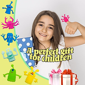 20 Pcs Finger Puppets Toys,Funny Colorful Monster Stretchy Finger Puppets,Soft Rubber Finger Doll Toys for Children's Party Favors