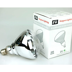 Fengrun Heat Lamp Bulb Clear Infrared Light Bulb 150 Watt Hard Explosion-Proof Glass for Chicks, Poultry, Bathroom, Shower, Food, Chicken, Pets, Light Therapy BR40(120V,150W)