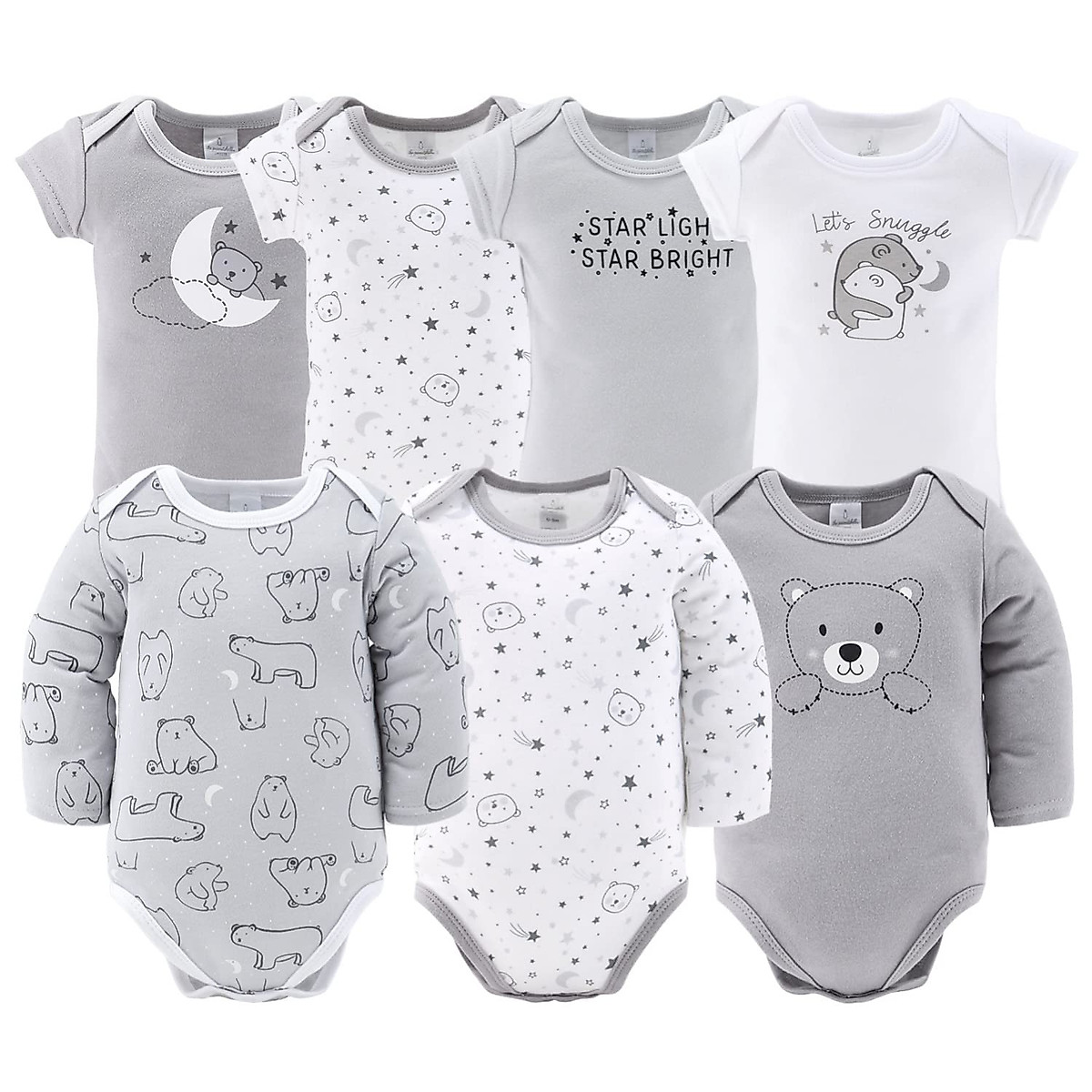 The Peanutshell Newborn Clothes & Accessories Set - 23 Piece Layette Gift Set - Fits Newborn to 3 Months - Grey Celestial & Bear
