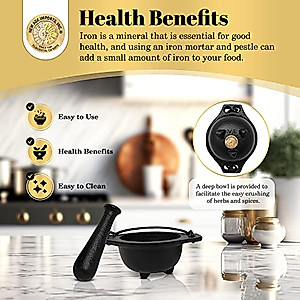 Cast Iron Cauldron Mortar and Pestle Set