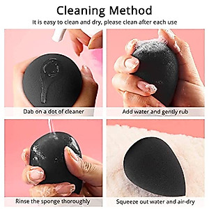 BEAKEY Makeup Sponge, 10 Pcs Latex-free and Vegan Beauty Sponge, Make up Sponge for Face Cream, Liquid Foundation & Powder Application