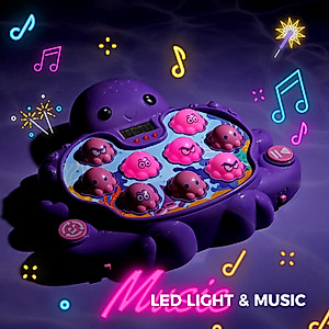 KukuFun Toys for 2 3 4 5 Year Old Boy,Toddler Toys Age 2-4, Whack A Mole Flog Octopus Game Toys with Light Sound for Kids Boys Girls, Baby Toy for Early Learning, Birthday for Toddler