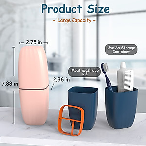 Geekboy Travel Toothbrush Holder, Portable Plastic Toothbrush Covers for Traveling, Camping, Business Trip, Home and School Supplies (Dark Blue)