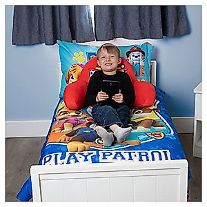 Paw Patrol Marshall Kids Back Resting Pillow for Reading and Watching TV – Bed Rest Pillow with Arms to Lounge with Comfortable Back Support – Great for The Bed or Couch