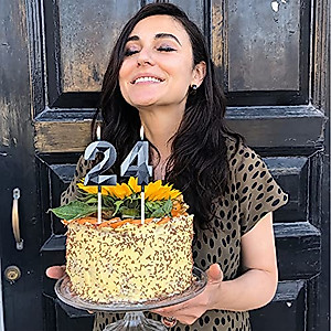 KINBOM 2.76 Inch Large Number Birthday Candles, Glitter 3D Diamond Shape Birthday Cake Candles Cake Topper Decoration for Wedding Anniversary Prom Graduation Party Kids Adults Number 8