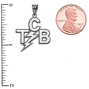 Fine Sterling Silver Taking Care of Business in a Flash (TCB) Pendant