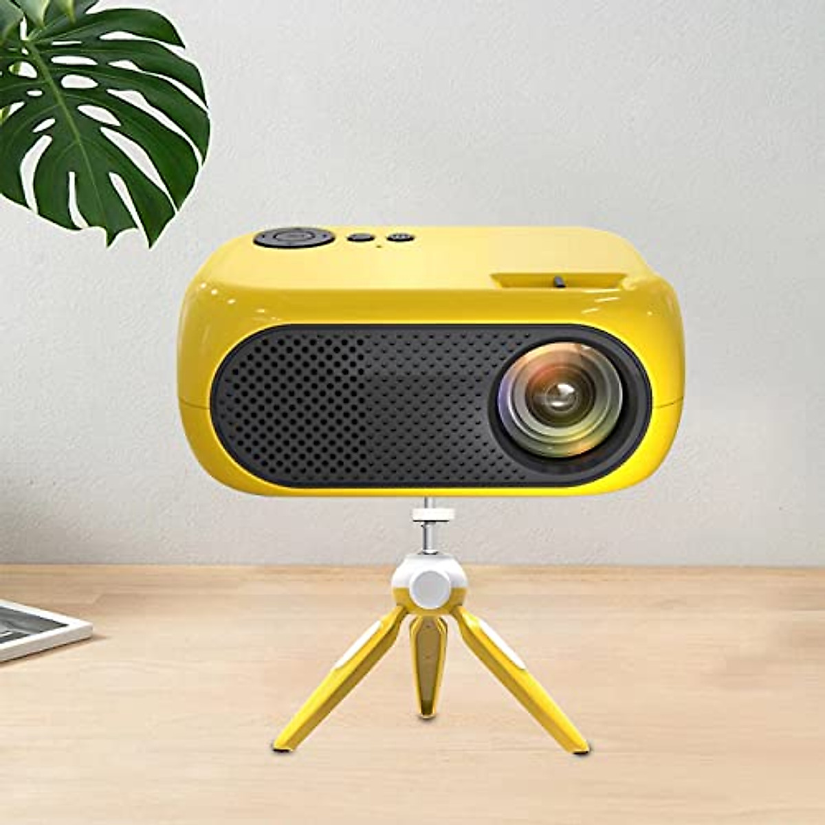 Projector, (U.S. Standard) LED Portable Mini Projector HD 1080P Projector U Disk Plug-in Card, Home HD Projector, with Tripod, External Audio Connection, Family Wonderful Gifts