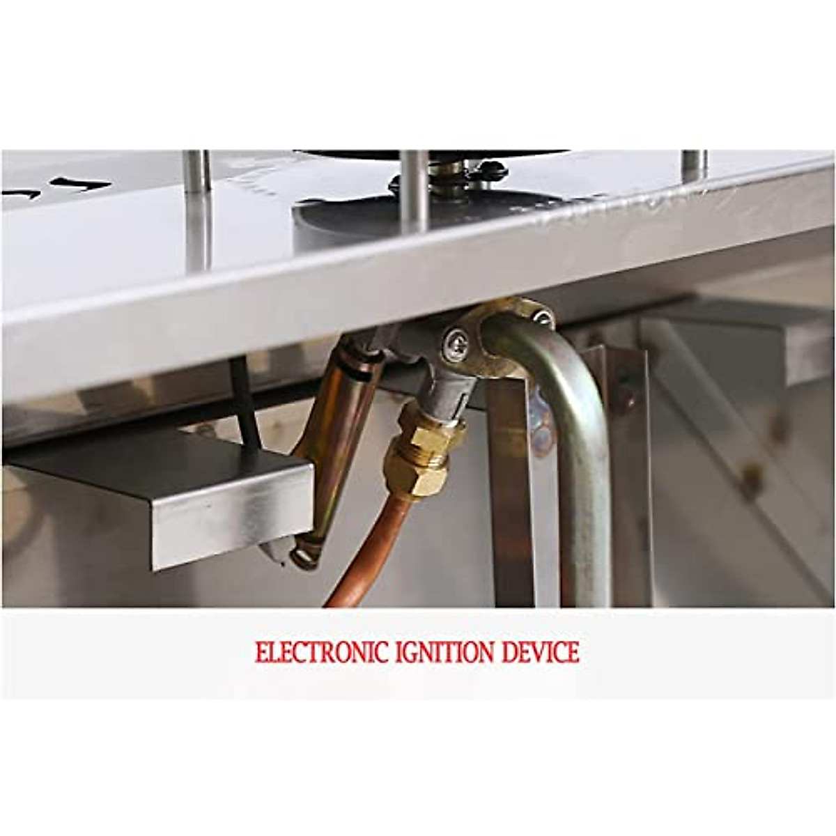 INTBUYING LP Gas Food Soup Warmer Propane Gas Stove Bain-Marie Commercial Canteen Buffet Steam Heater Stainless Steel with Gas Regulator Valve 12''x8.7''x4''Pan-4 Pans（Square）