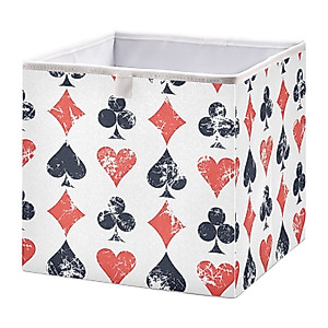 Coikll Poker Playing Card Foldable Organizer Storage Bins Cube Baskets for Home Closet Drawers Shelf Toys -11*11*11in