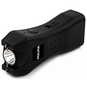 Police Stun Gun 618 - Mini Rechargeable with LED Flashlight, Black