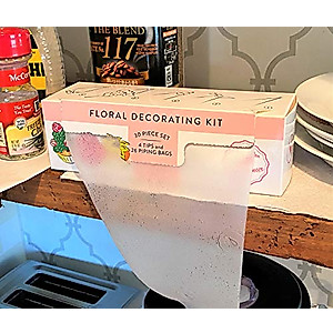 Keenpioneer Floral Decorating Kit, 26 Pastry Bags - 12 inch Disposable Piping Bags, plus 4 Tips