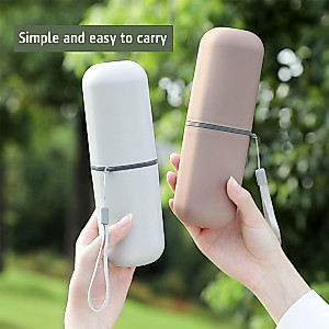 ssupfree 2 PCS Travel Toothbrush Holder Portable Toothbrush Travel Case Toothbrush Travel Container Toothpaste Storage Toothbrush Case and Carrier for Travel School Bussiness Trip Bathroom, White