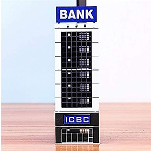 EatingBiting N Scale 1/150 1/144 Outland Sand Table Modern Bank Skyscraper Building Model Realism Scene for DIY Sand Table Garden Micro Landscape Ornaments Decor Supply Player Spray Painting