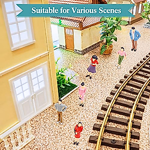 Namalu 14 Pcs 1: 25 Scale Miniature People Figurines Mini Architectural Plastic Figurines Dollhouse People Mini People Figures Painted Standing and Seat People for Miniature Scenes