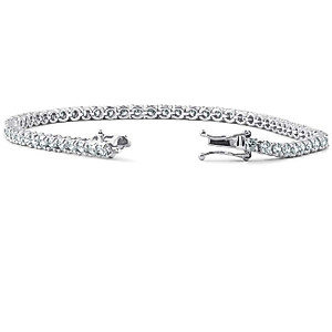 Pompeii3 14k White, Yellow, or Rose Gold 5ct T.W. Diamond Round-Cut Tennis Bracelet Women's 7"